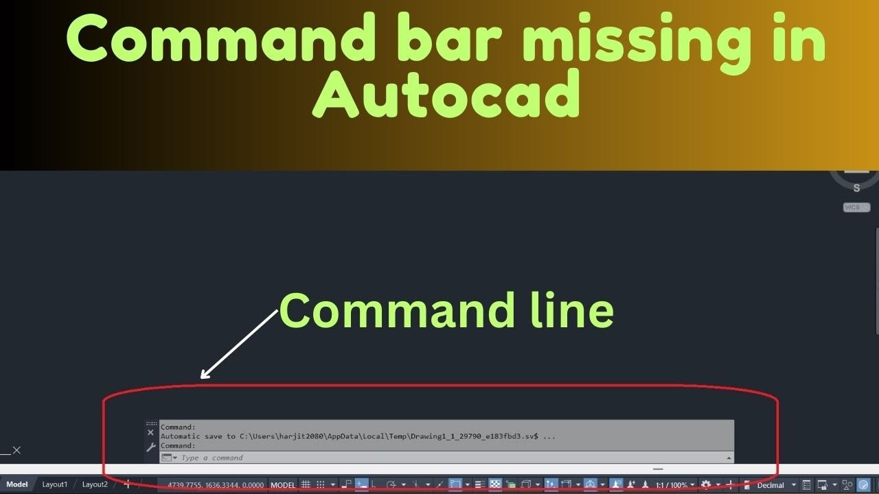 FIX Command Line Disappear AutoCAD Course - | اختفاء شريط الأوامر كورس الاوتوكاد المجاني للمبتدئين
