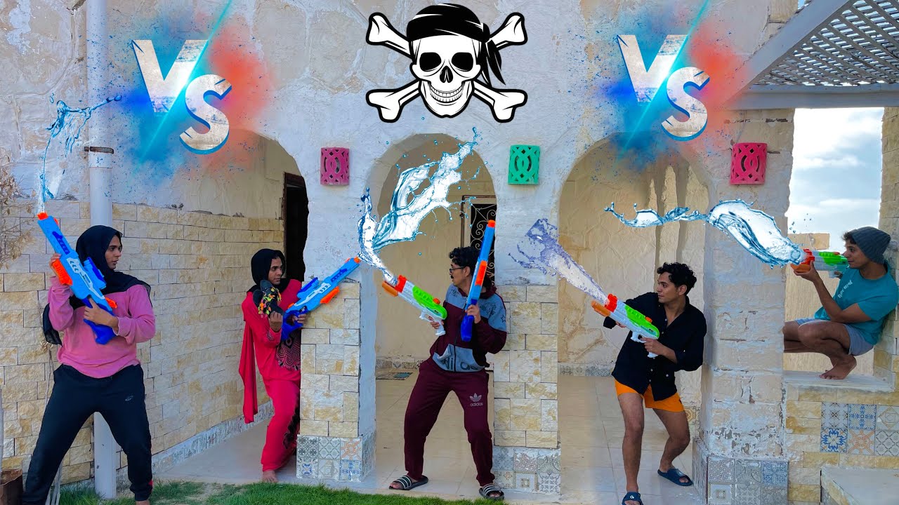 حرب المسدسات بعوامات المايه بين العيلة 🔫🛟😂 / Bassem Otaka/ اوتاكا