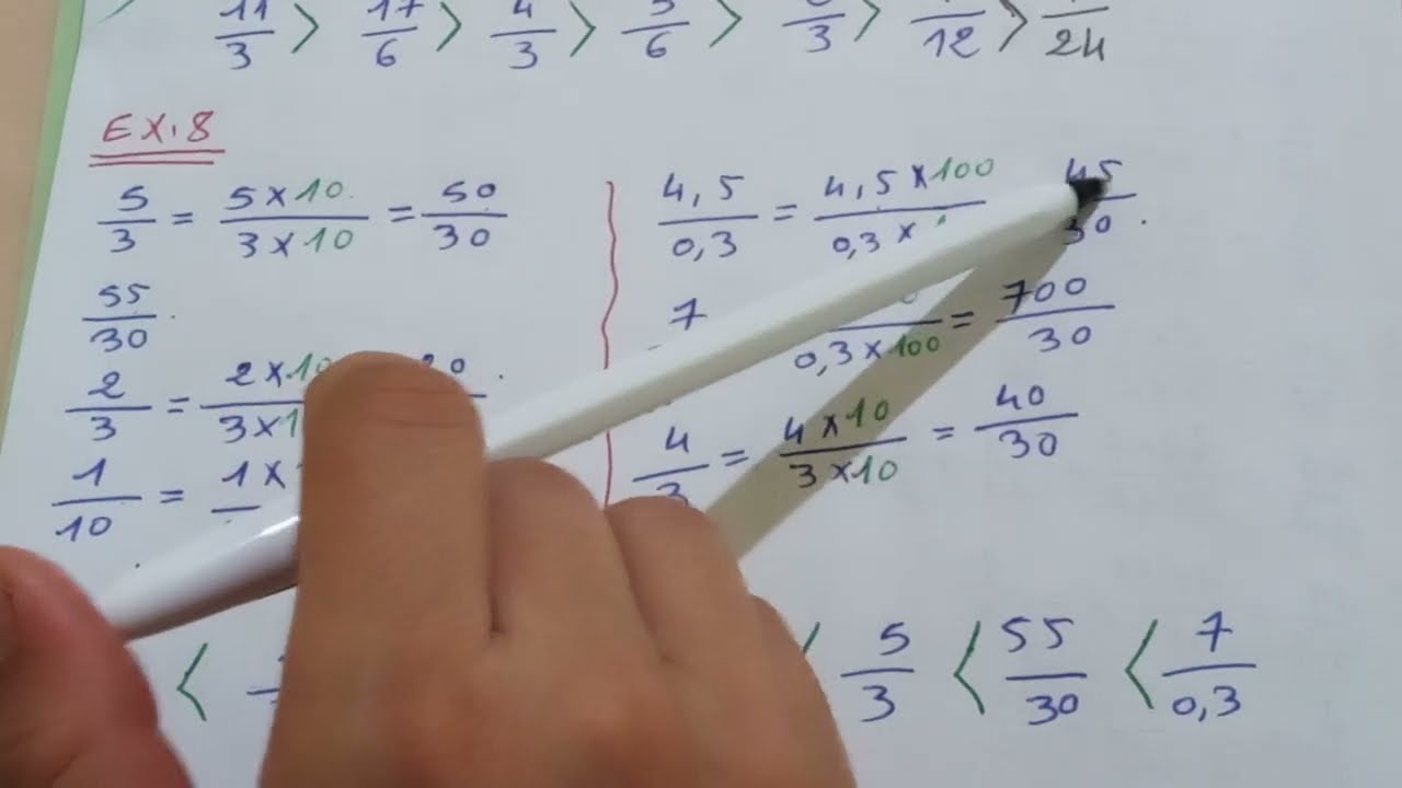 Compétence Maths 1AC la page 30 Exercices D'application / Les Nombres Fractionnaires الأعداد الكسرية