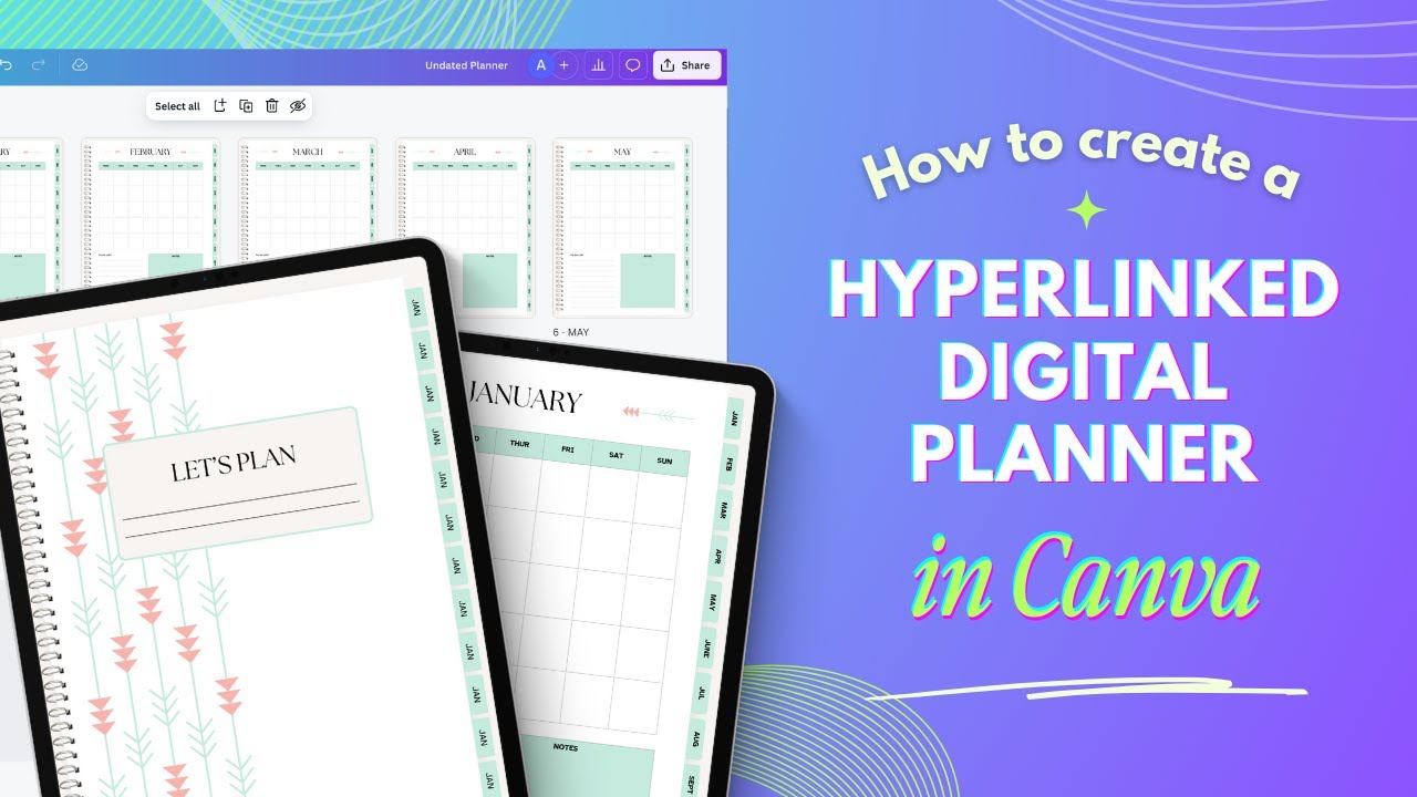 How to MAKE A DIGITAL PLANNER WITH HYPERLINKS IN CANVA | BEGINNER FRIENDLY