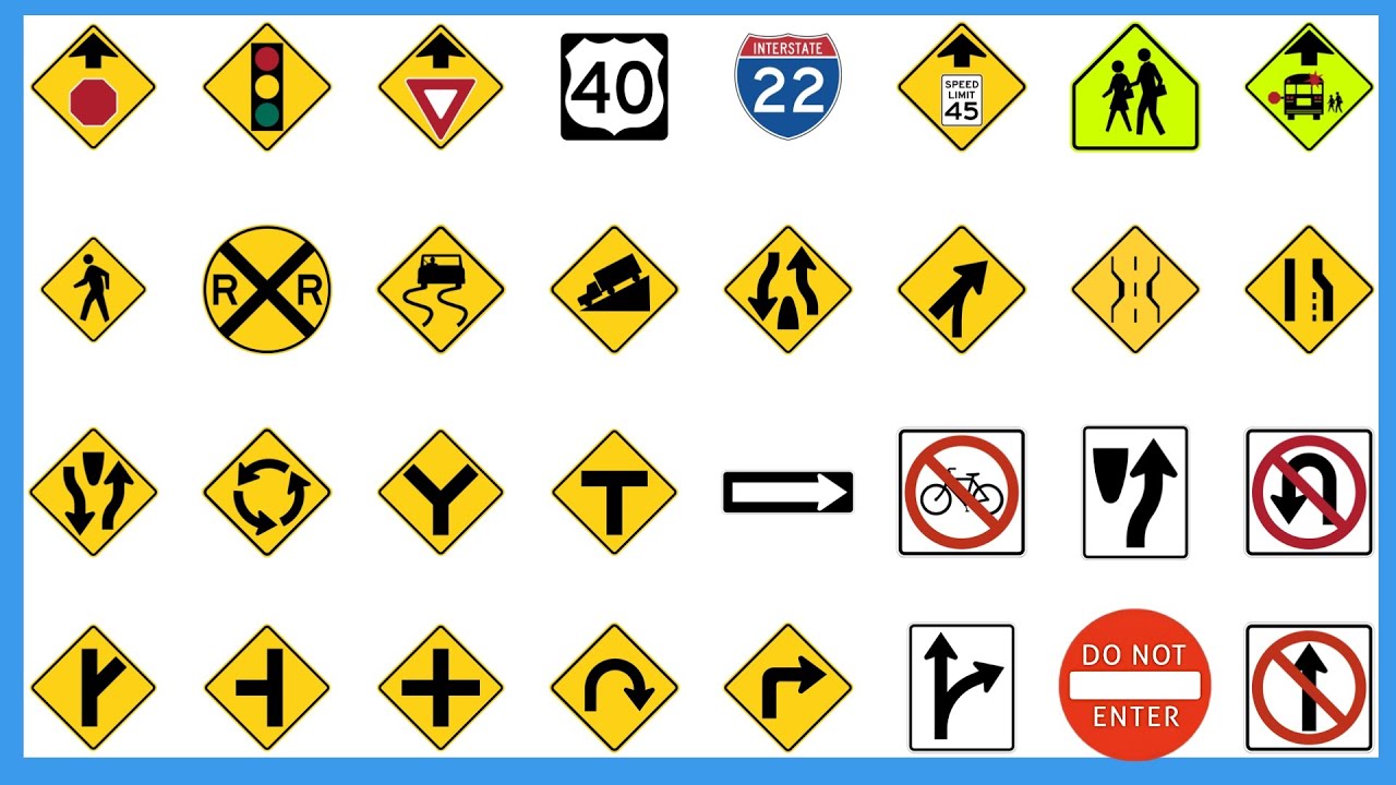 Top 40 Important ROAD SIGNS You Need To Know When Driving in the USA